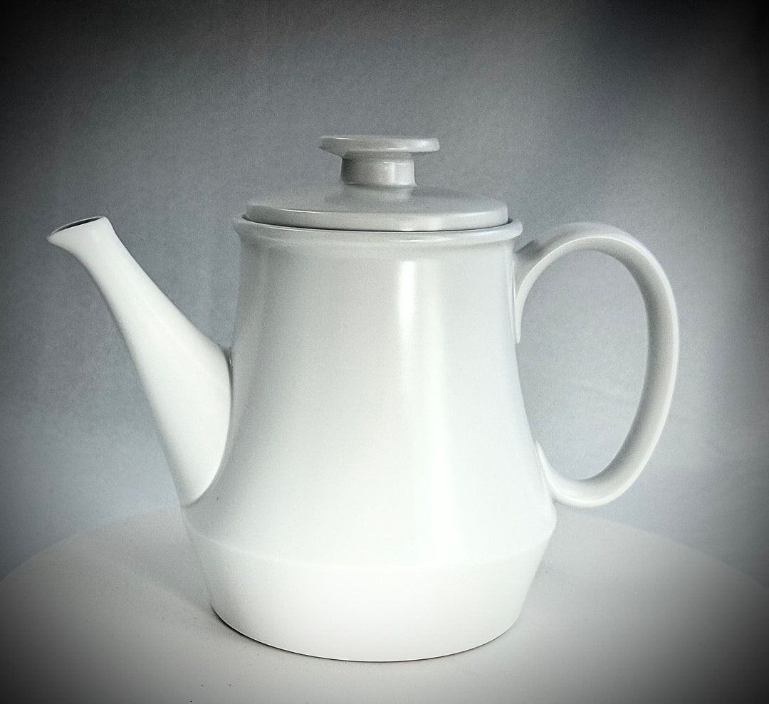 Noritake Progression Pearl White Large 5 Cup Teapot 9006 Coupe Vintage ...