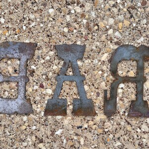 Rusty BAR Sign Letters in Rustic Weathered Steel Vintage Western Font ...