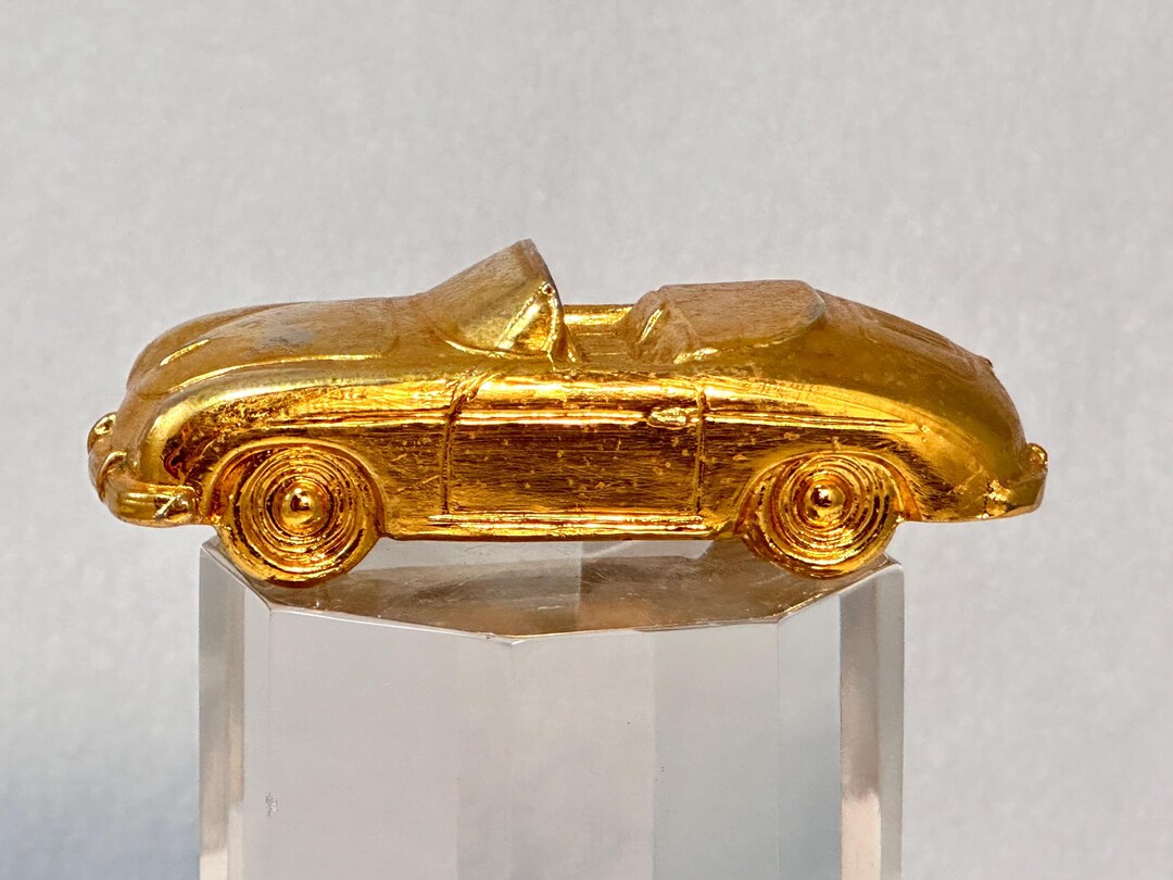 Gold Plated Porsche Convertible Lead Paperweight Miniature Model Sports ...
