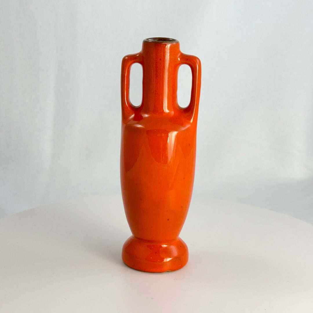 Frankoma 1950s Double Handle Bud Vase 20 Flame Red - Etsy