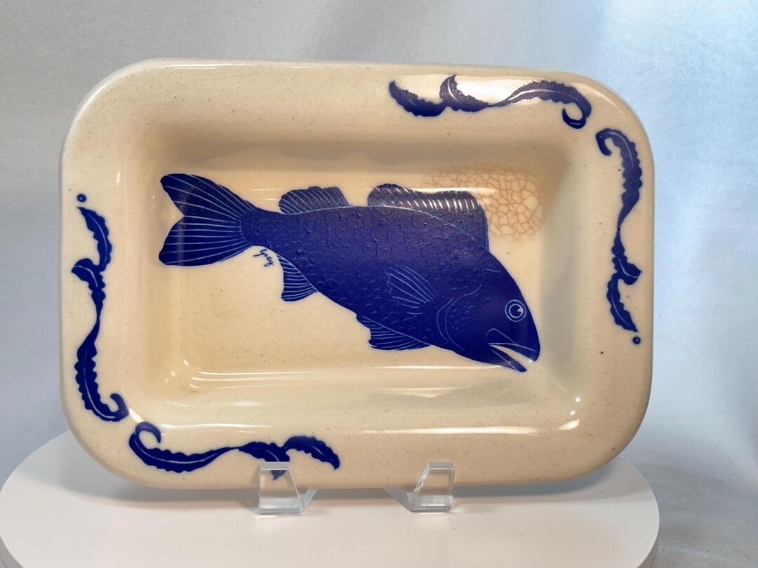 Distressed Chatham Pottery Fish Serving Dish Vintage Cape Cod Heavy ...