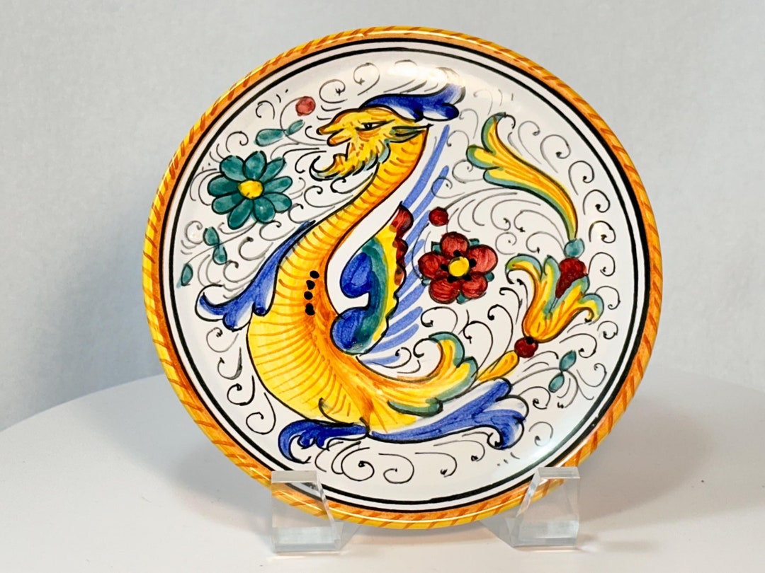 Italian Dragon Rafaelesco Plate Deruta Umbria Italy Small Decorative ...