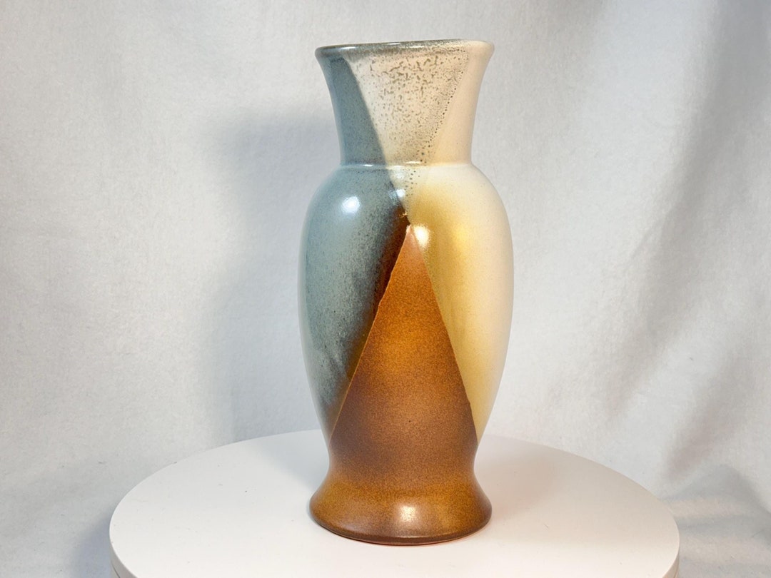 Robert Maxwell Vase 1960s Geometric Treasure Craft USA Art Pottery Tall ...