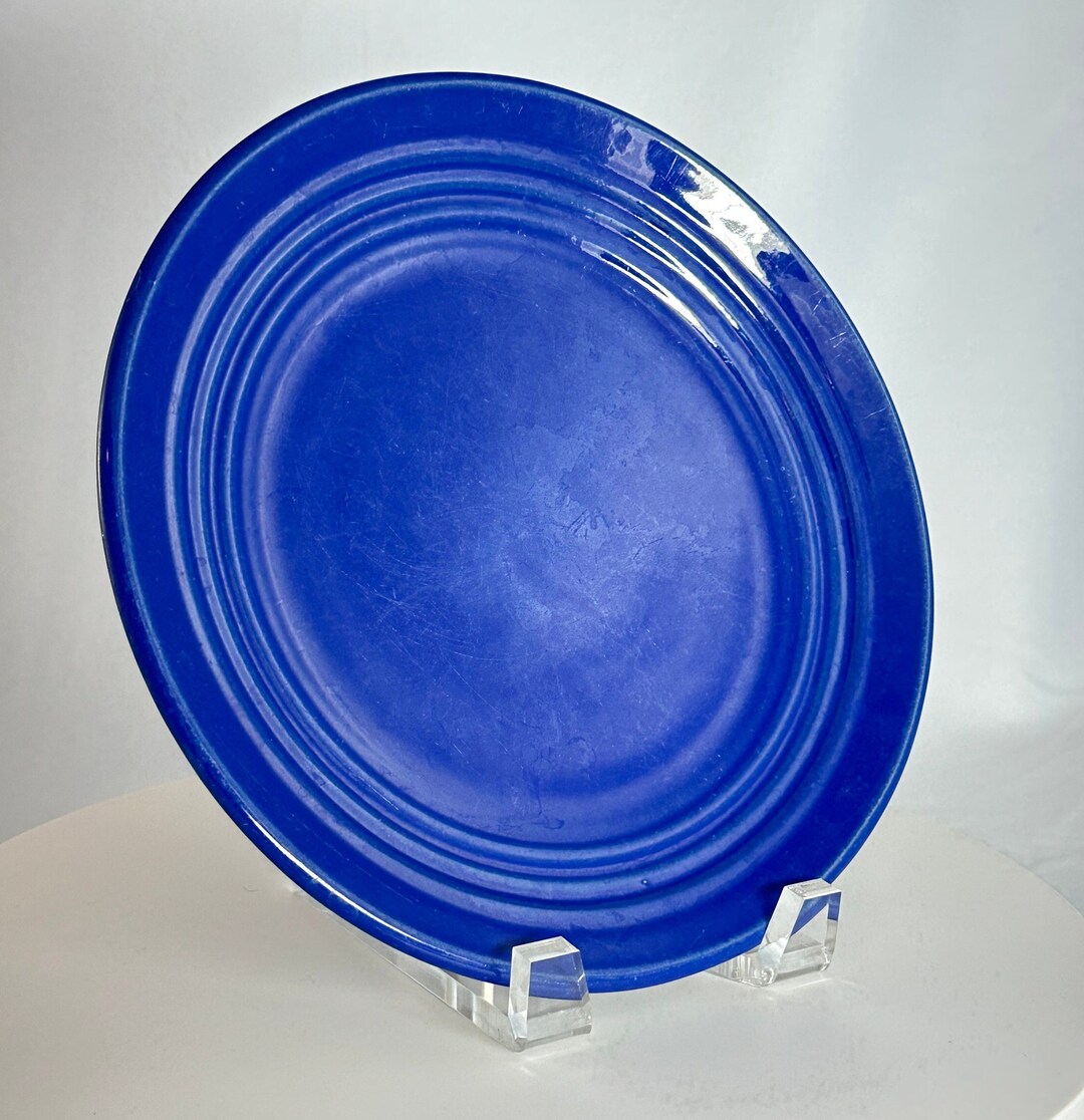 Set of 2 Bauer Ringware Dinner Plates 9" Cobalt Royal Blue 1930s Ring ...