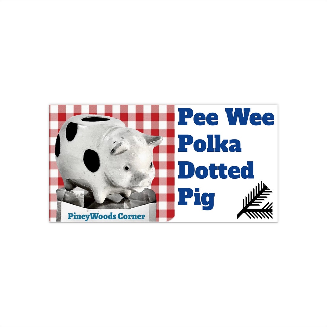 Pee Wee Polka Dotted Pig Large Stickers - Etsy