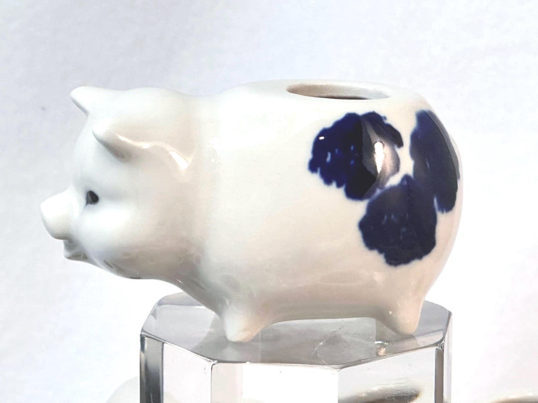 Cobalt Pom Pom Pee Wee Pig Toothpick Holder *pineywoods Corner ...