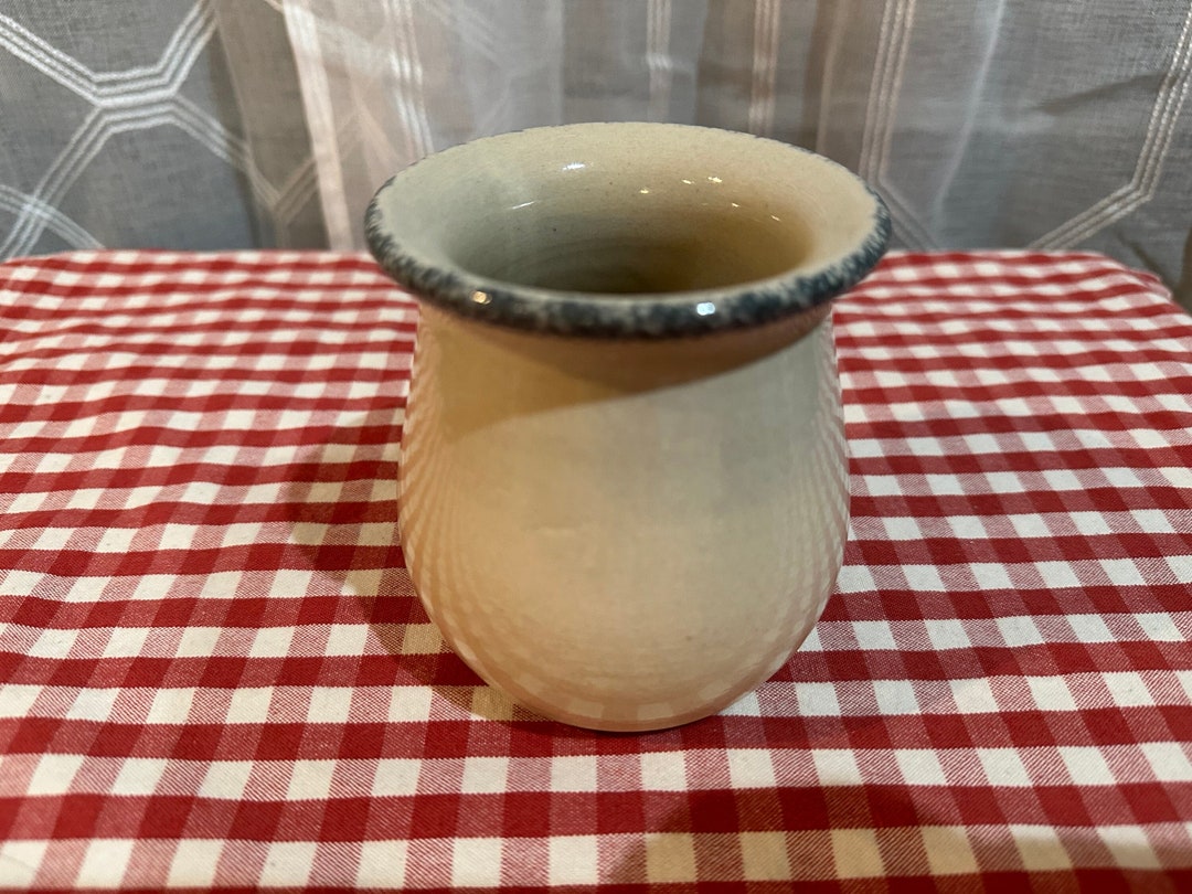 Small Hand Turned Stoneware Grey Sponge Potbelly Crock East - Etsy