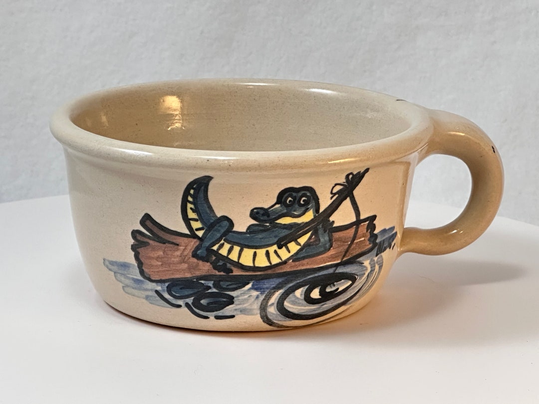 East Texas Pottery Gator Soup Mug Bowl With Handle Hand Thrown Pottery ...