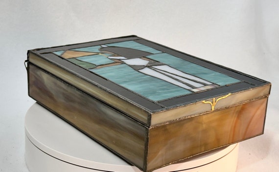 Kintsugi Large Stained Glass Box Egyptian Motif with … - Gem