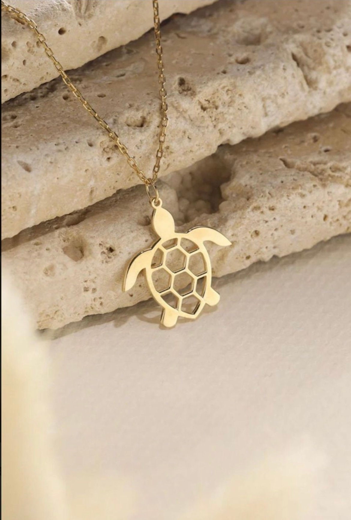 14K Gold Turtle Necklace Gold Turtle Necklace Valentine's Day Gift for ...