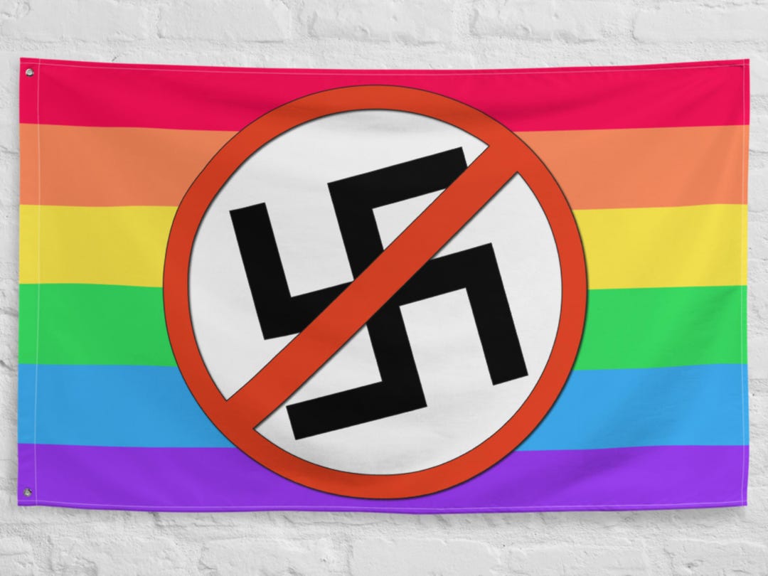 LGBT Pride Anti-fascist Flag | No Fascism Banner | Protest & Activism ...