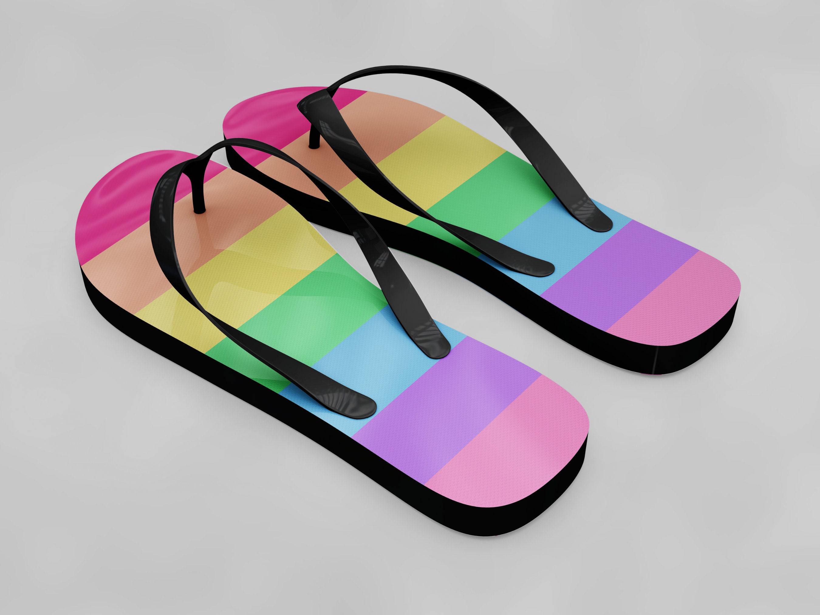 Rainbow Pride Flip Flops Lgbtq Rainbow Flip Flops Pride Inspired Walk With Pride Unisex Summer
