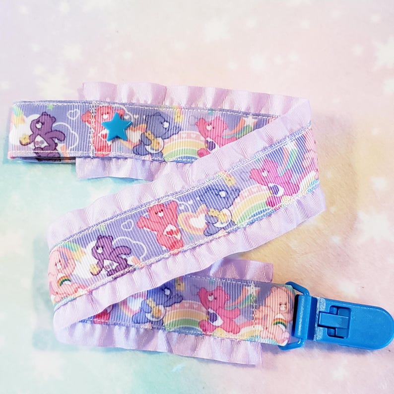 Kawaii Cartoon Character Pacifier Clip: Handmade Double Sided Ruffle ...