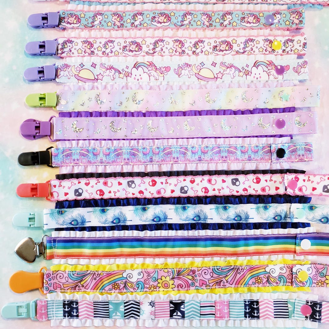Kawaii Character Pacifier Clip: Handmade Double-sided Ribbon, Adult ...