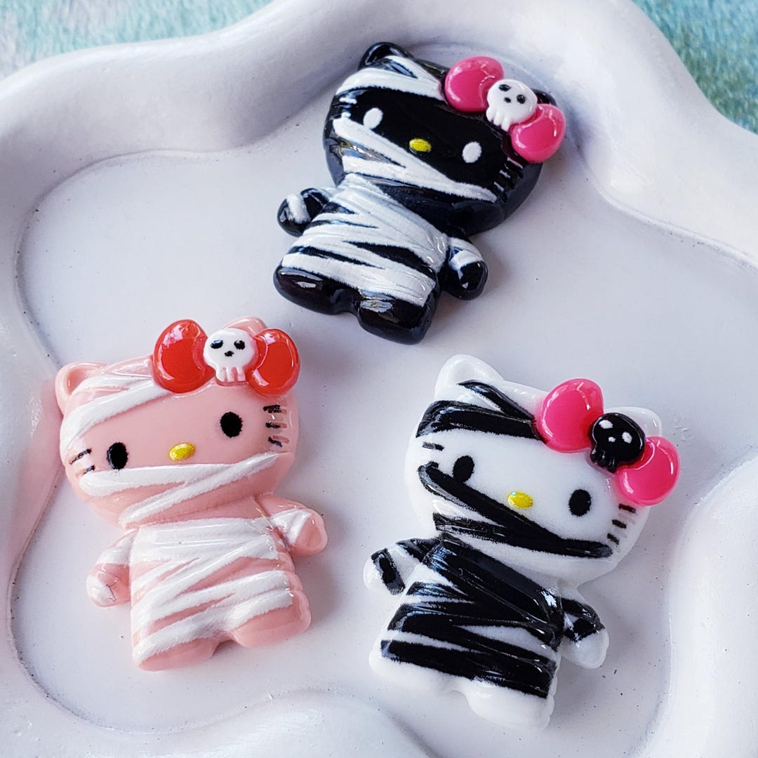 3pc Set Kawaii Mummy Cats Resin Flatback Cabochon Embellishment Charms ...