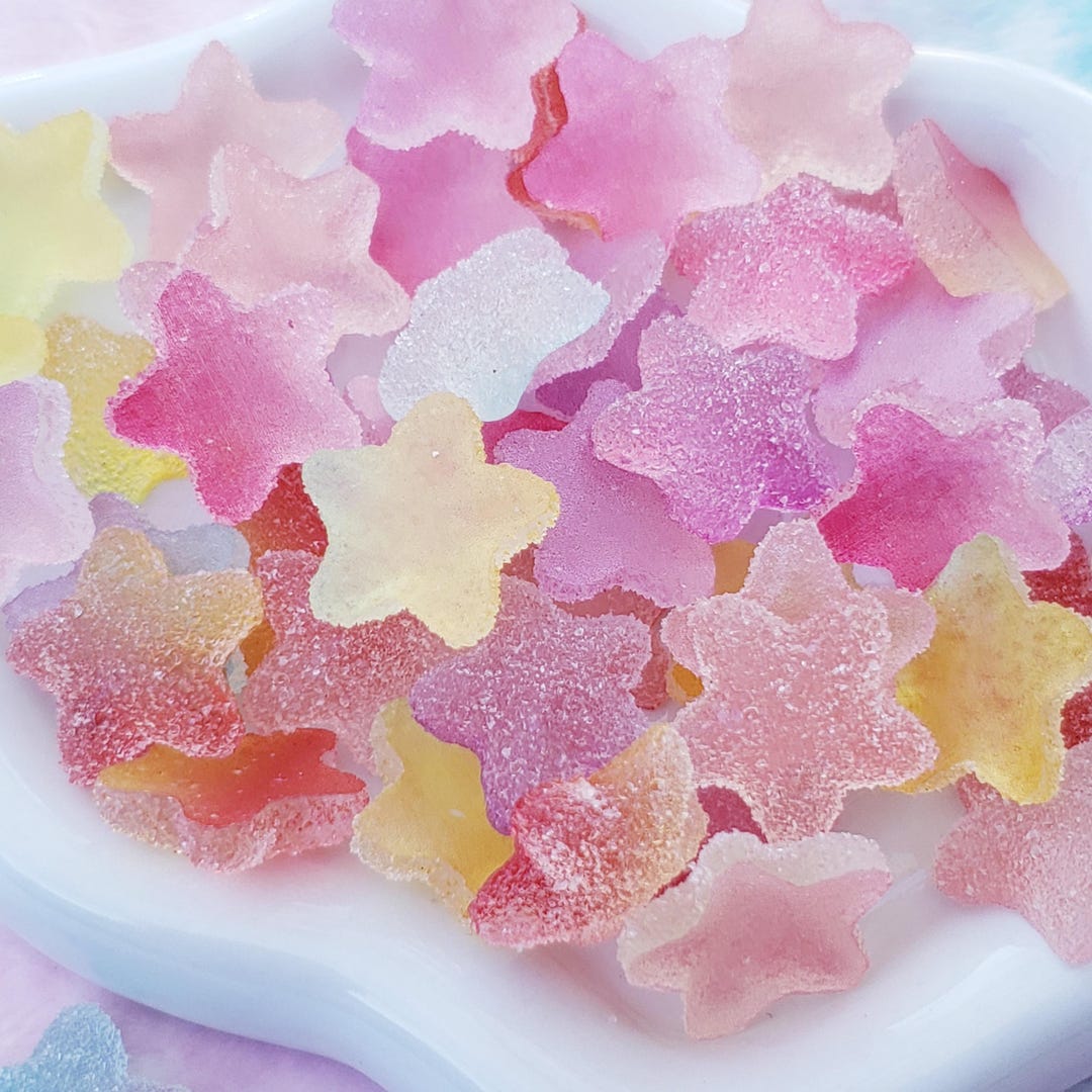 10pc Faux Sour Gummy Star Candy Resin Flatback Cabochon Embellishment ...