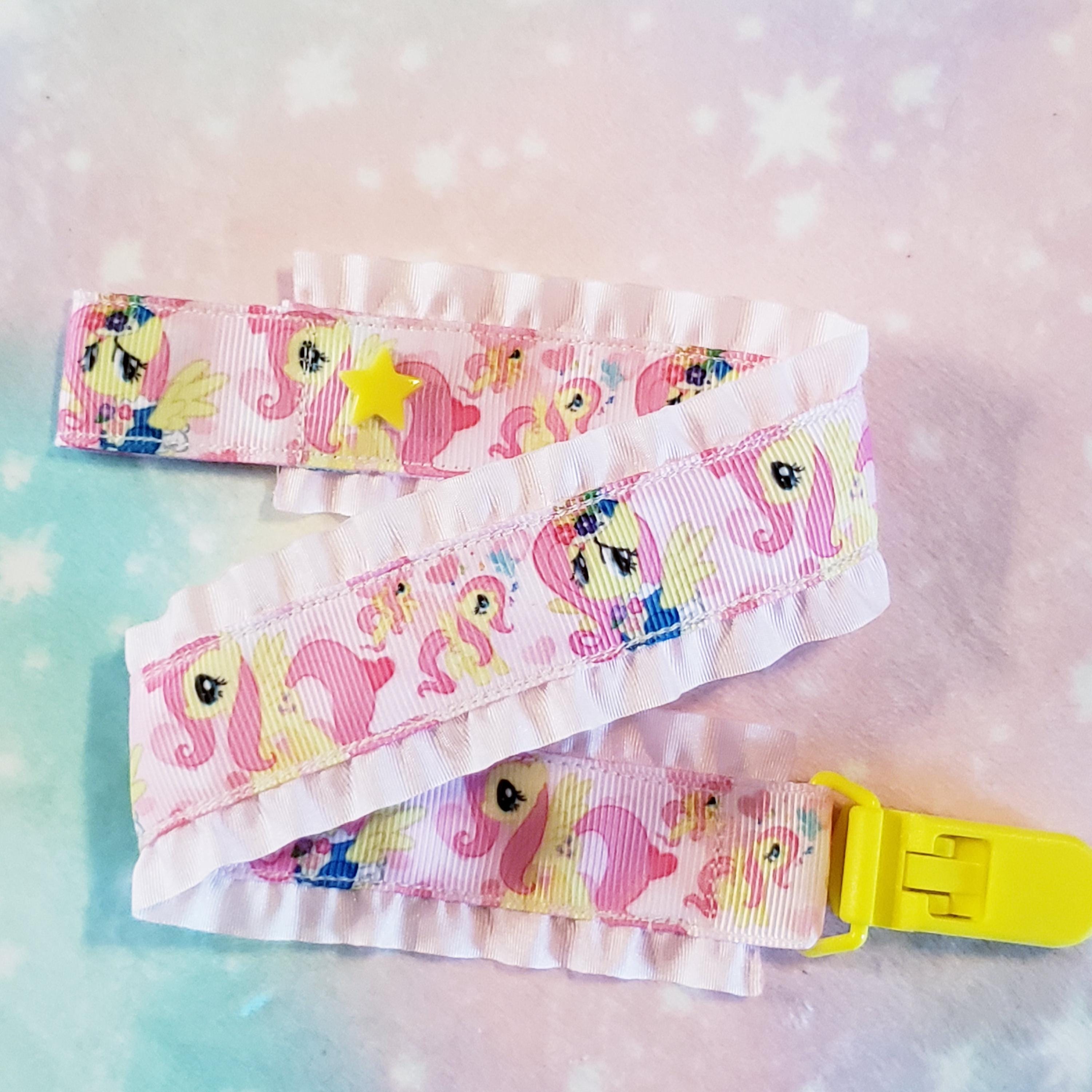 Kawaii Cartoon Character Pacifier Clip: Handmade Double Sided Ruffle ...