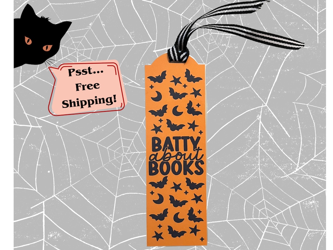 Halloween Bookmark Batty About Books Bookmark With Tassel - Etsy