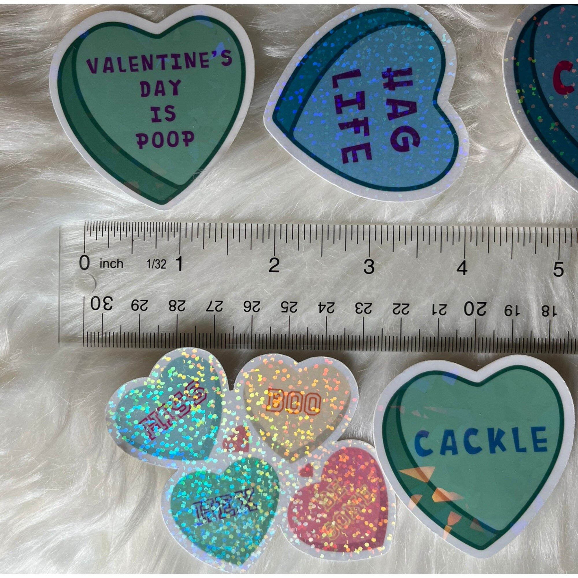 Holographic Anti-valentine's Day Stickers Variety Pack, Funny Heart ...