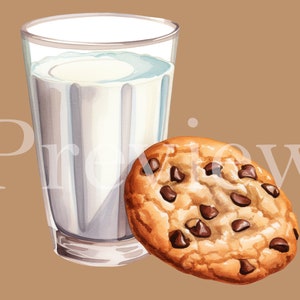 Watercolor Chocolate Chip Cookies Clipart Tasty Desserts PNG Instant ...