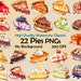 Watercolor Pies Clipart Dessert PNG Pumpkin Lemon Blueberry Strawberry ...