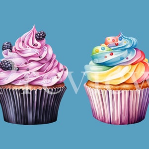 Cupcake PNG Bundle, Colorful Muffins PNG Digital, Commercial Use ...