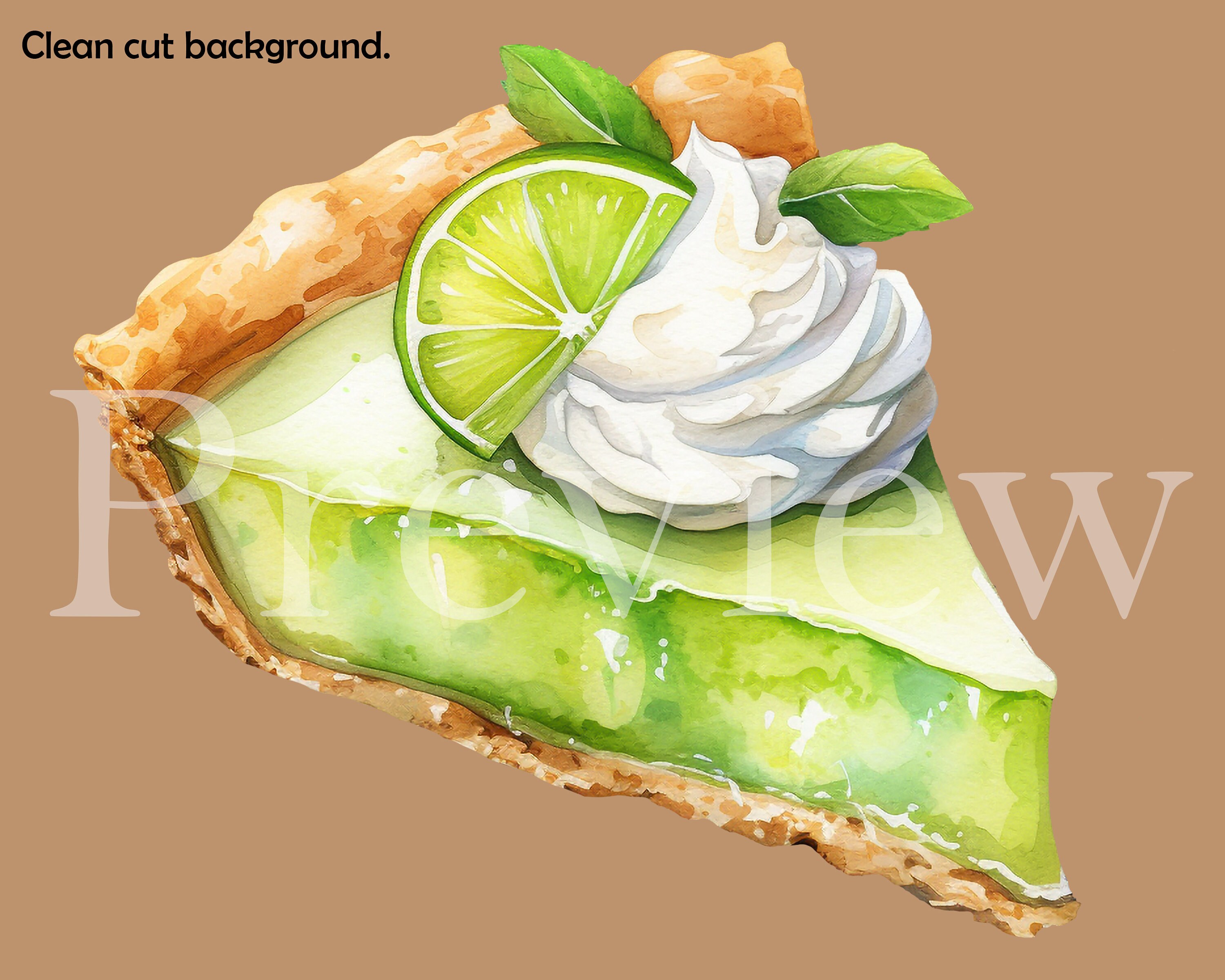 Watercolor Pies Clipart Dessert PNG Pumpkin Lemon Blueberry Strawberry ...