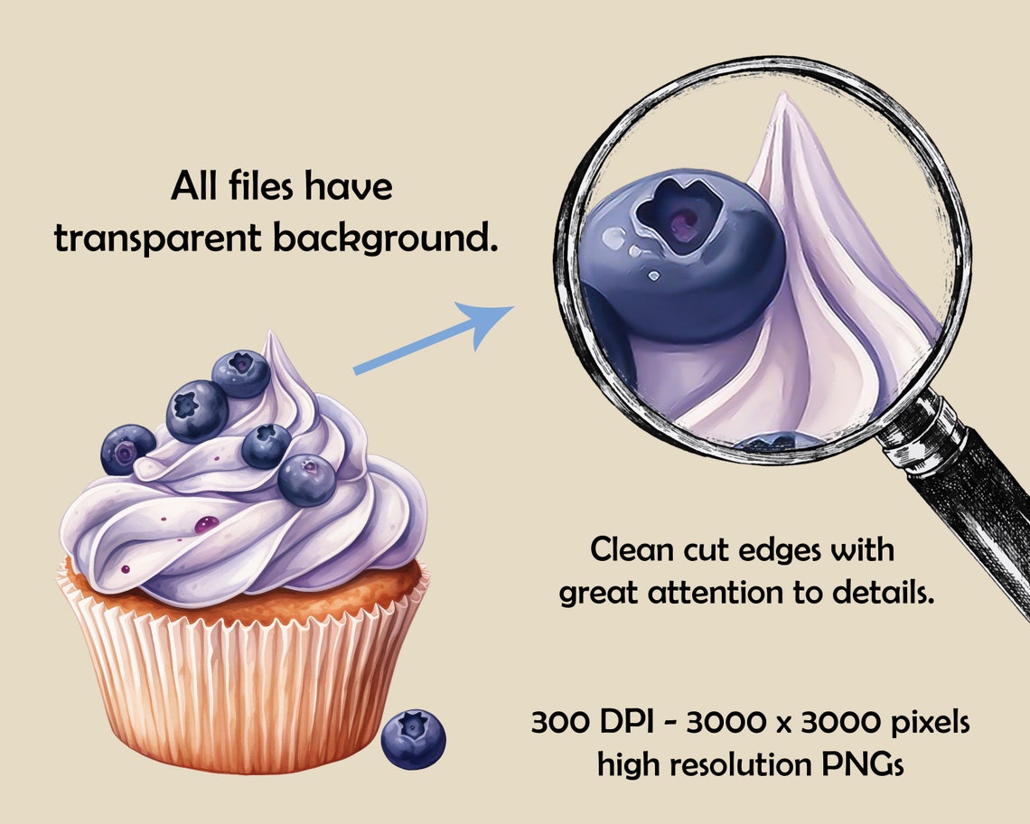 Sweet Treats Watercolor Clipart Bundle Tasty Desserts PNG Ice Cream ...