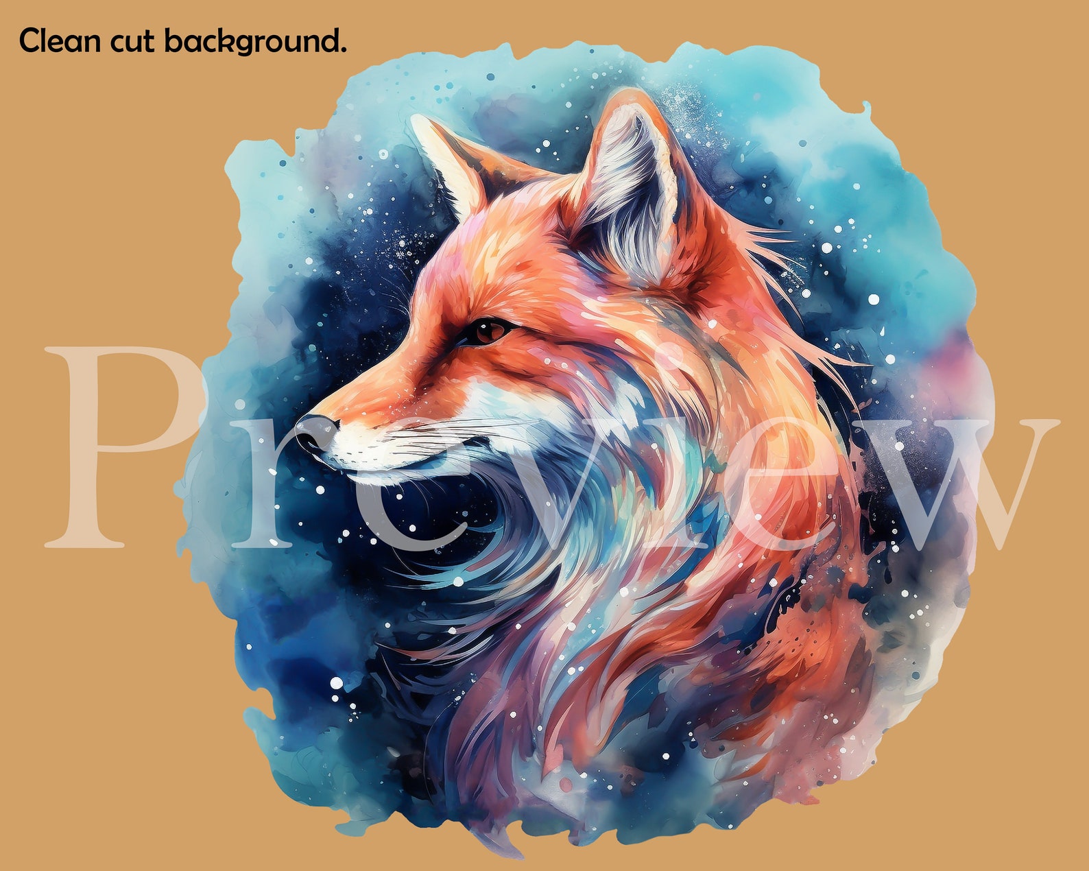 Mystical Fox Clipart Fantasy Illustration Watercolor Woodland Animal ...