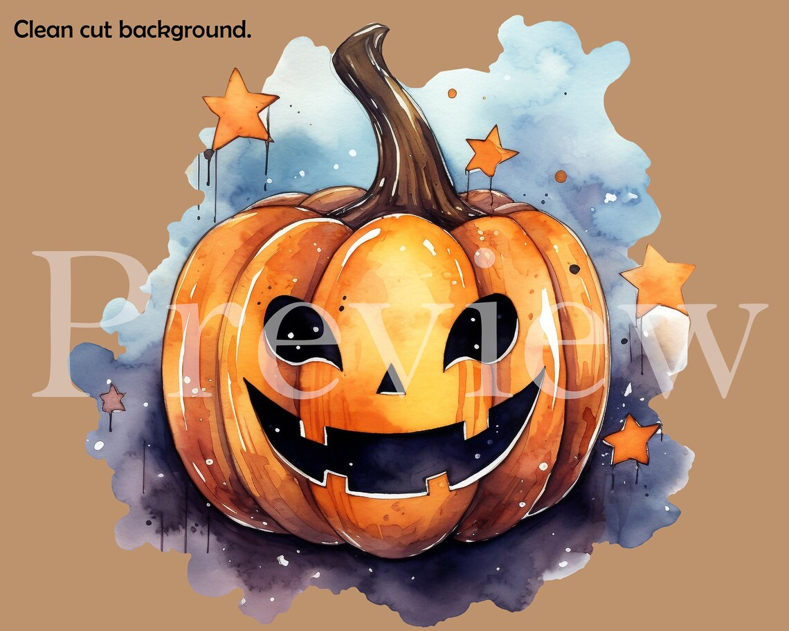 Watercolor Cute Halloween Clipart Monsters PNG Digital Art NO - Etsy