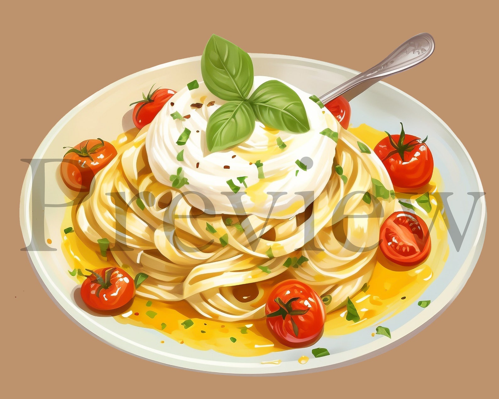 Watercolor Pasta Clipart Italian Food PNG Italy Dishes Digital Art ...