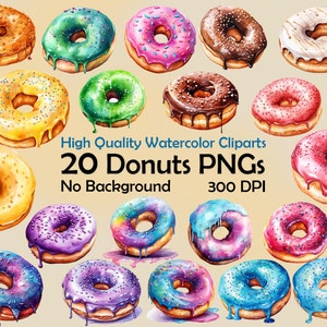 Sweet Treats Watercolor Clipart Bundle Tasty Desserts PNG Ice Cream ...