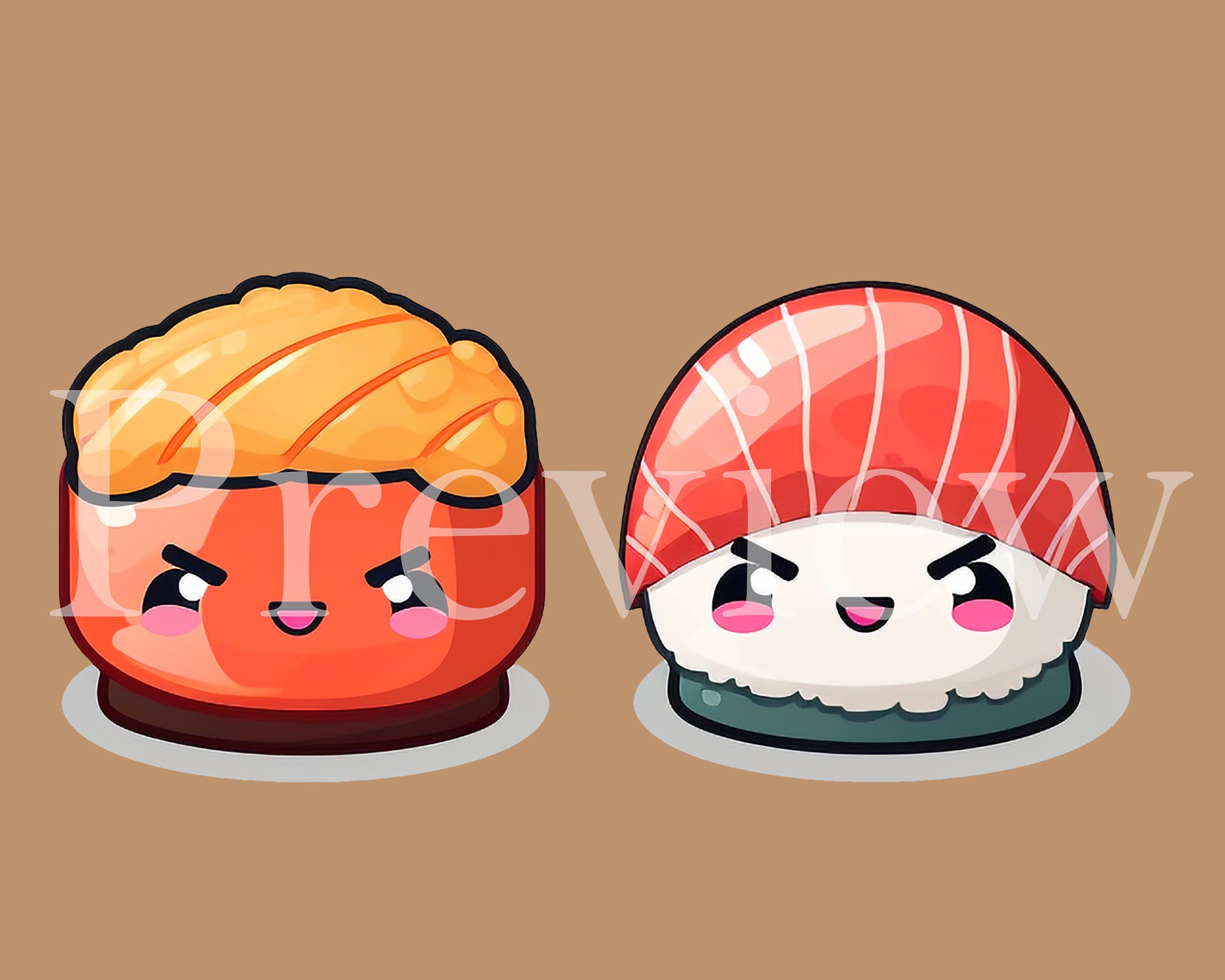 40 Wakaii Sushi Clipart Cute Japanese Food PNG Tempura Nigiri - Etsy ...