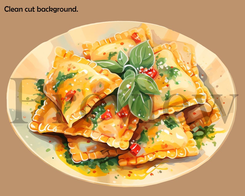 Watercolor Pasta Clipart Italian Food PNG Italy Dishes Digital Art ...