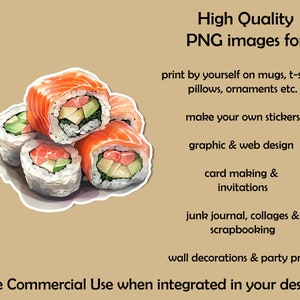 Watercolor Sushi Clipart Japanese Food PNG Digital Art Uramaki Maki ...