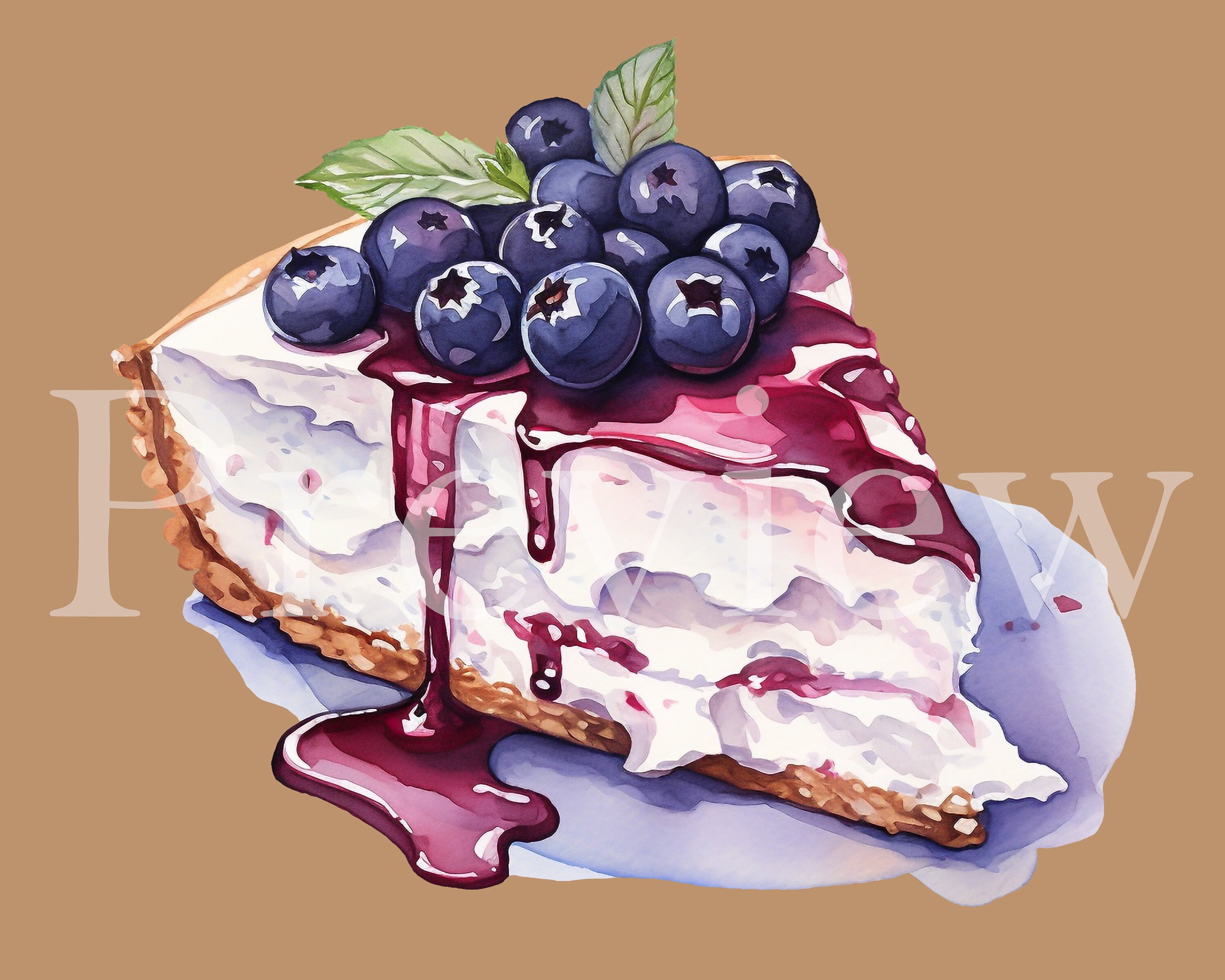 Watercolor Pies Clipart Dessert PNG Pumpkin Lemon Blueberry Strawberry ...