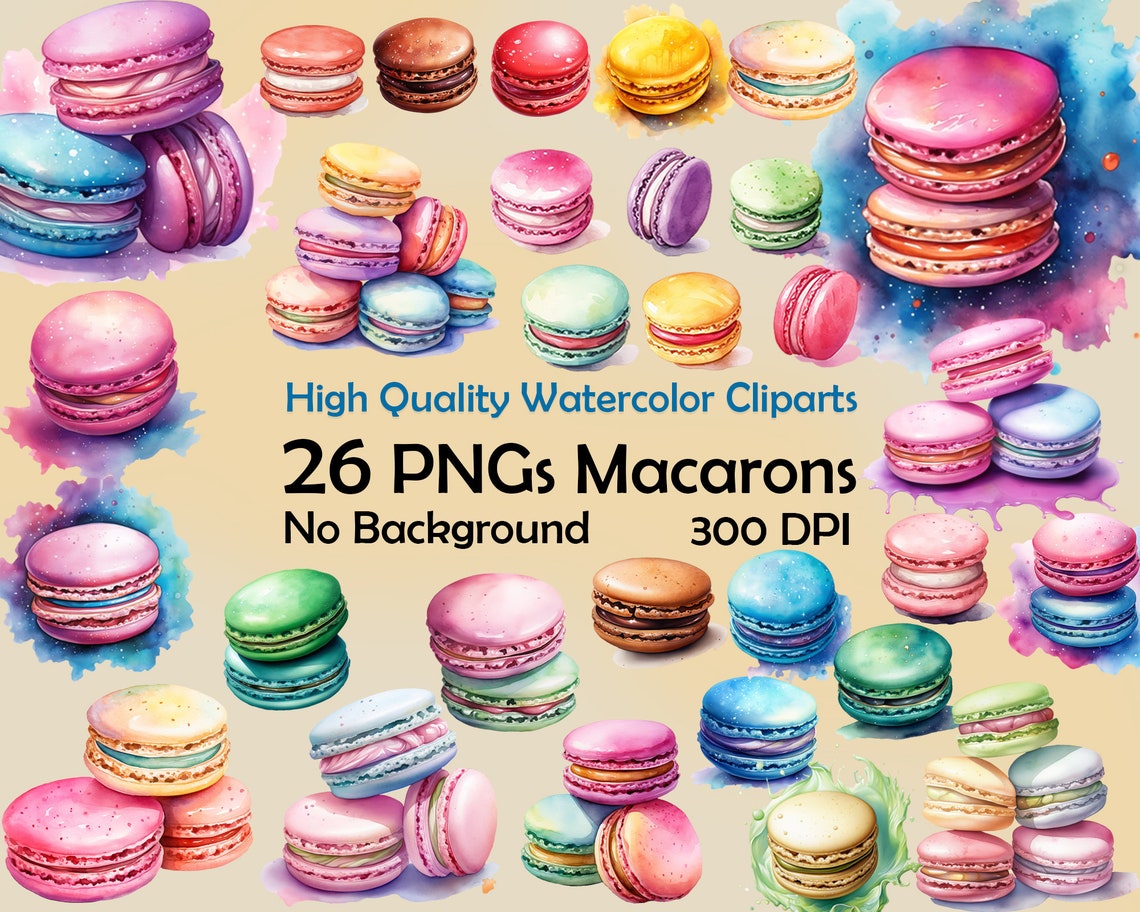 Sweet Treats Watercolor Clipart Bundle Tasty Desserts PNG Ice Cream ...