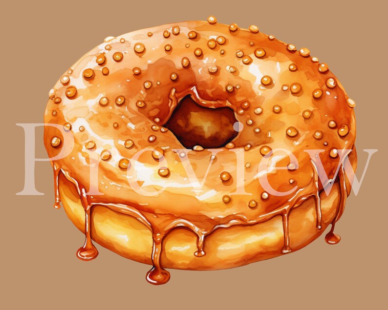 20 Watercolor Donuts Clipart Tasty Desserts PNG Macarons - Etsy