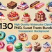 Sweet Treats Watercolor Clipart Bundle Tasty Desserts PNG Ice Cream ...