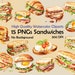 Watercolor Sandwiches PNG Bundle, Breakfast PNG Digital Download ...