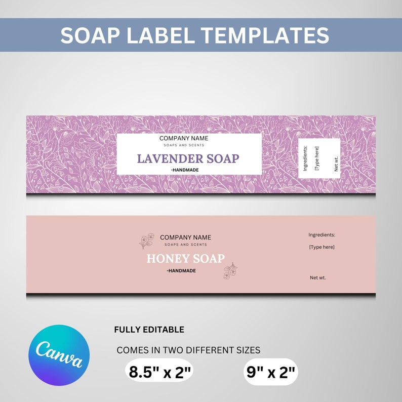 Editable Soap Label Templates - Etsy