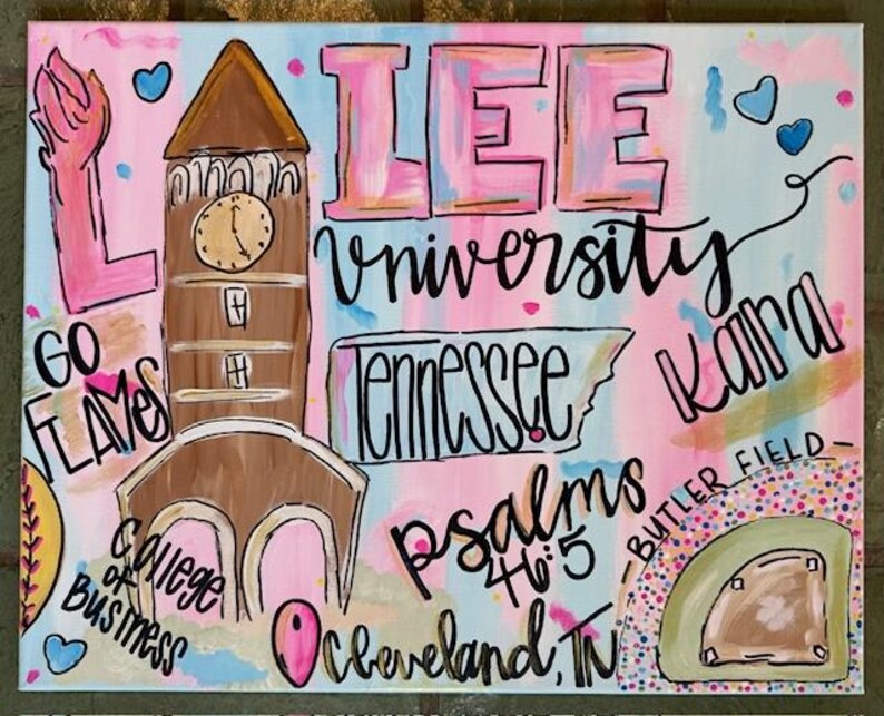 Painted College Canvas - Collage for Dorm Room - Etsy