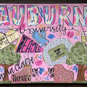 Painted College Canvas - Collage for Dorm Room - Etsy