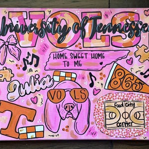 Painted College Canvas - Collage for Dorm Room - Etsy