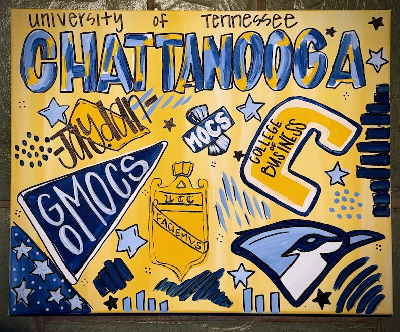 Painted College Canvas - Collage for Dorm Room - Etsy