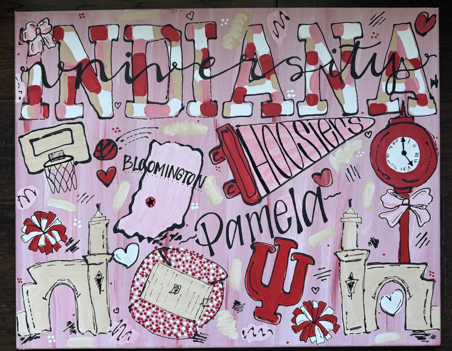 Painted College Canvas - Collage for Dorm Room - Etsy