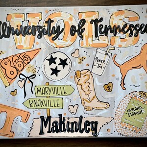 Painted College Canvas - Collage for Dorm Room - Etsy