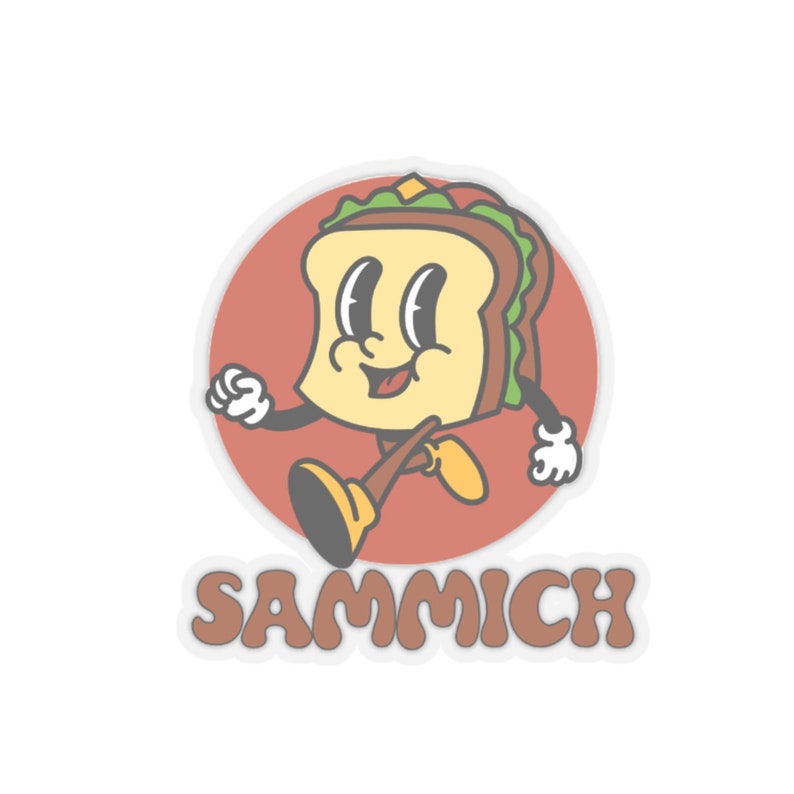 Funny Sammich Sticker Sandwich Character on White or Transparent ...
