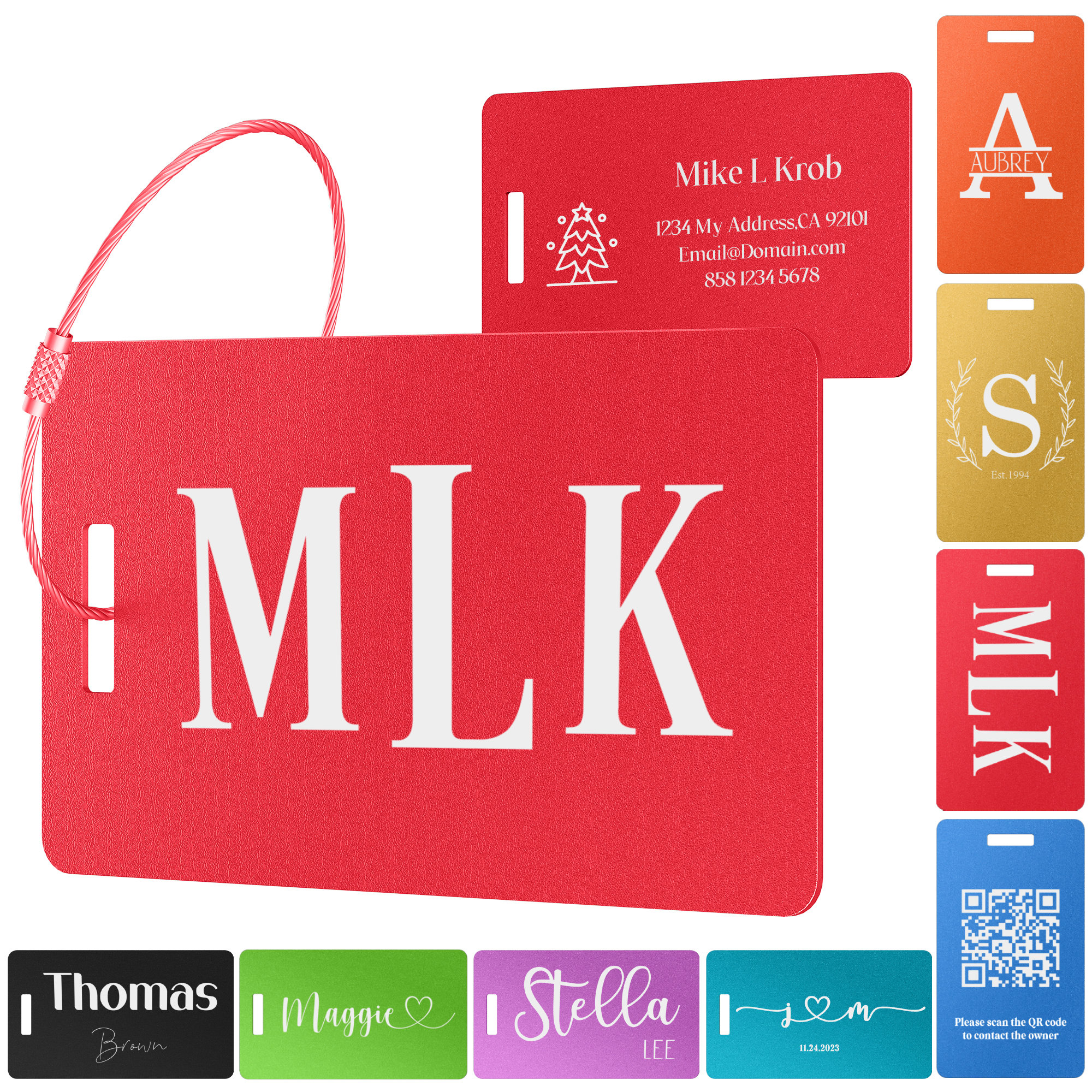 Customized Luggage Tag for Suitcase Metal Baggage Tag With Laser ...