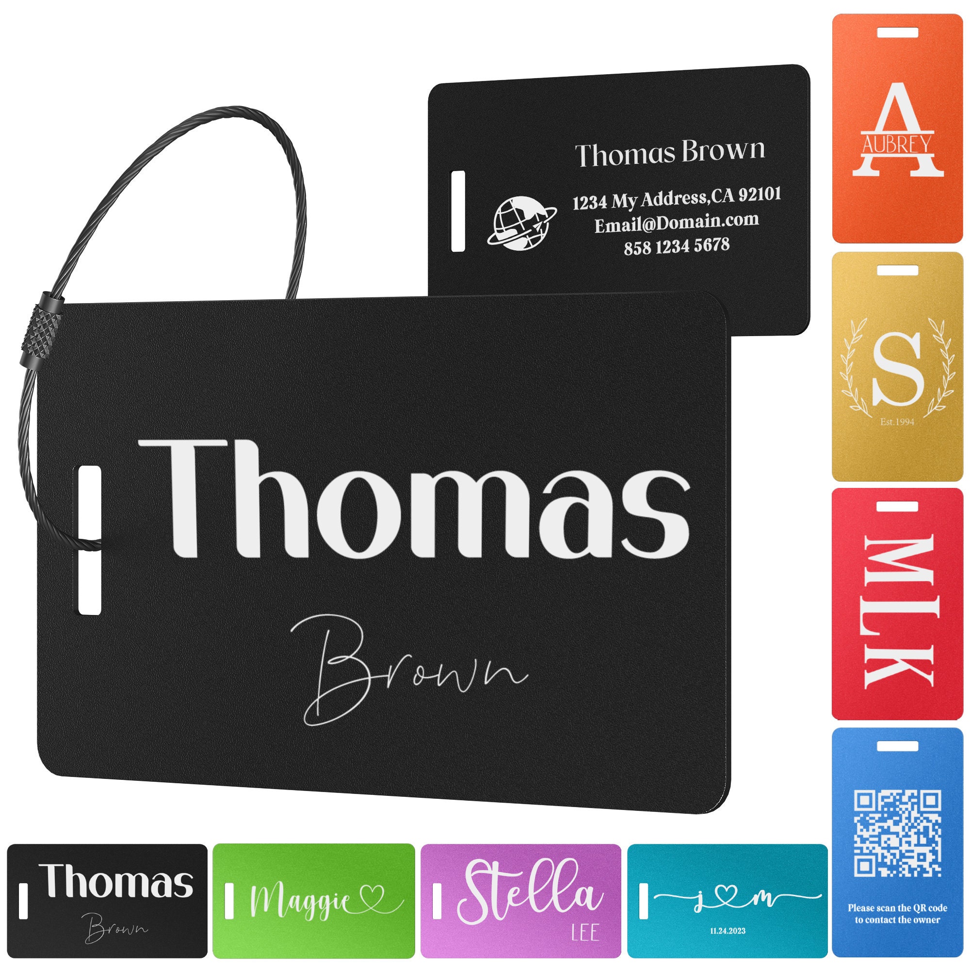 Customized Luggage Tag for Suitcase Metal Baggage Tag With Laser ...